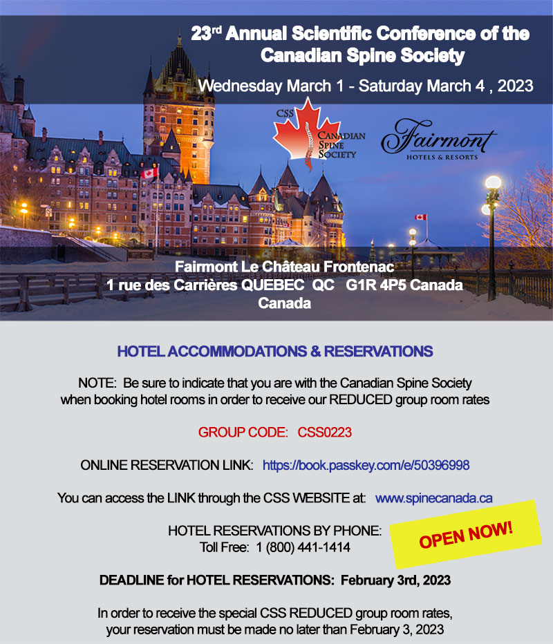 CSS 2023 Quebec QC - Canadian Spine Society