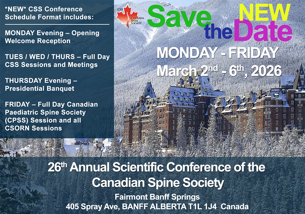 CSS 2026 – Banff Alberta - Canadian Spine Society